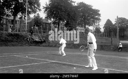 Tennis match at Beech Grove Tennis Club, Moffat, site of the South ...