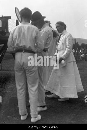 Tennis match at Beech Grove Tennis Club, Moffat, site of the South ...