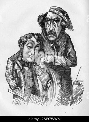 Cartoon of the English dramatist James Albery (1838-1889) -- Defiance ...