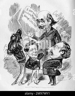 Cartoon of Dion Boucicault (?1820-1890), Irish actor and playwright who ...