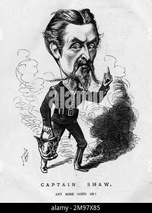 Cartoon of Captain Sir Eyre Massey Shaw (1828-1908), Superintendent of ...