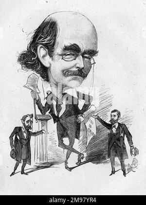 Cartoon of Dion Boucicault (?1820-1890), Irish actor and playwright who ...