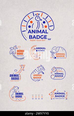 Cute chameleon badge element vector Stock Vector Image & Art - Alamy