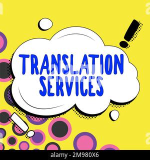 Hand writing sign Translation Services. Business overview organization ...