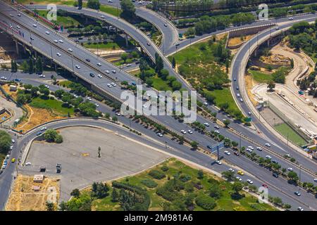 Aerial view of Hakim Expressway in Tehran, capital of Iran Stock Photo ...