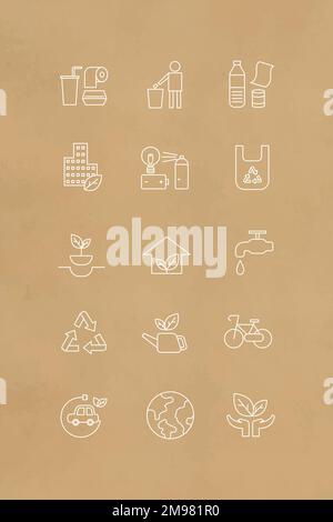Icon set background design, Sustainability eco friendly green recycle ...