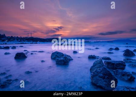 Coastal beach landscape at sunset, Batangas, Calabarzon, Philippines ...
