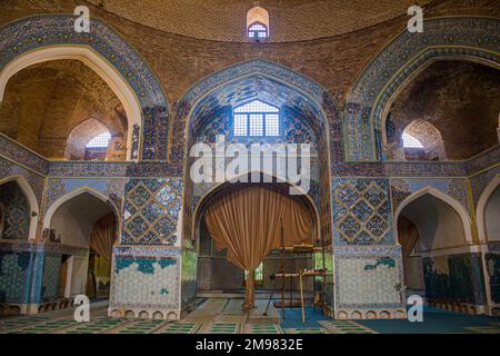 TABRIZ, IRAN - JULY 16, 2019: Interior of the Blue mosque in Tabriz ...