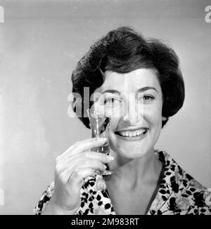 Advertisement for Emu sherry -- smiling female model (Yvonne Marsland ...