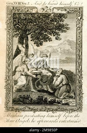 Bible, the three angels with Abraham, Genesis 1, 18, 1, mountain ...