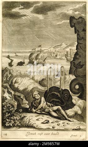 Jonah cast into the sea Stock Photo - Alamy