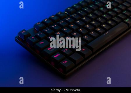 RGB gaming mechanical keyboard with colorful led keys Stock Photo - Alamy