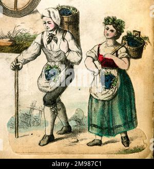 Scrap, Die Weinlese, German Grape Harvest -- four musicians playing ...