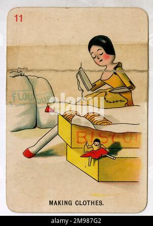 Florence Upton playing cards - Making Biscuits Stock Photo - Alamy