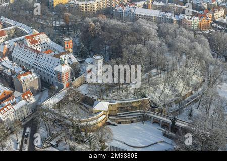 Cold and wintry day in Augsburg around the Red Gate Stock Photo - Alamy