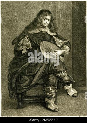 Musician Playing Lute Stock Photo - Alamy
