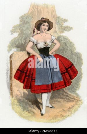 Victorian Ballerina in folk costume Stock Photo - Alamy