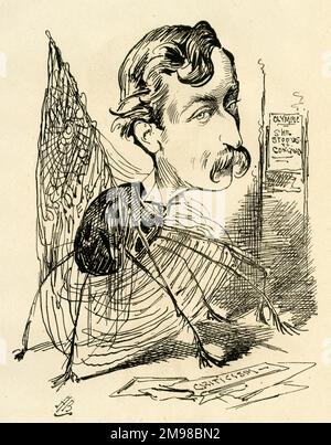 Cartoon of Henry Alfred Pettitt (1848-1893), British actor and ...