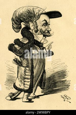 Cartoon of the British comic actor Lionel Brough (1836-1909) -- Fal-LAL ...