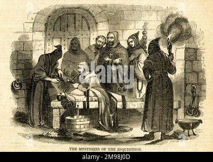 Inquisition. Torture Chamber. 16th century. Engraving in The Germania ...