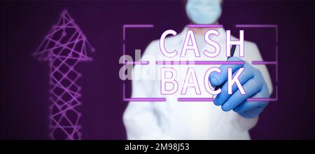 Hand writing sign Cash Back. Conceptual photo incentive offered buyers ...