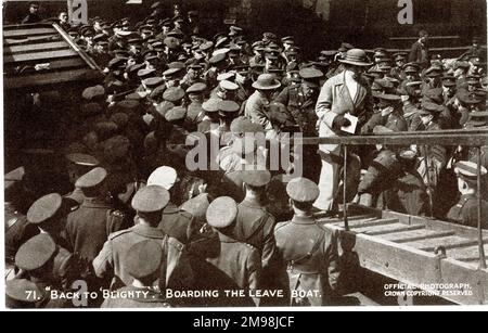 back to blighty boarding the leave boat Stock Photo - Alamy