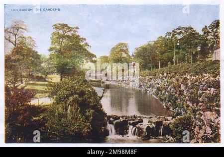 The Park & Waterfall, Buxton, Derbyshire Stock Photo - Alamy