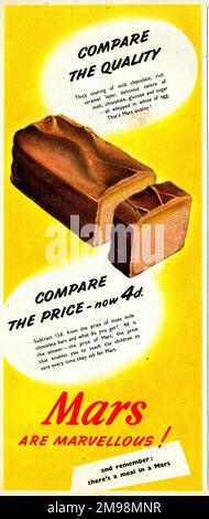 Advertisement, Mars Bar -- Mars are marvellous! Stock Photo - Alamy