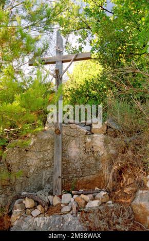 Rustic crucifix on the edge of a path in the Var Provence Stock Photo ...