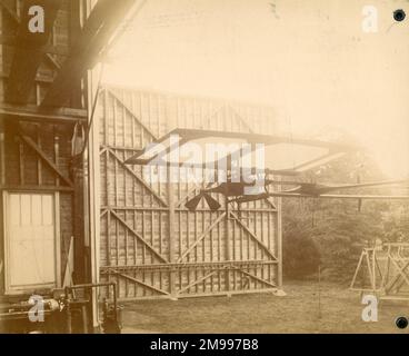 The shed at Baldwyn?s Park, Kent, where Sir Hiram Maxim constructed his ...