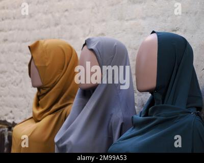 woman dress shop in fez Budget clothes boutique in Morocco Stock Photo ...