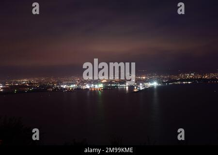 Varna city at night. The city has a gold treasure of the Chalcolitha ...