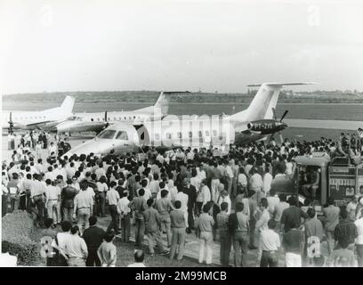 Embraer CBA-123 (PT-ZVE) in flight. Embraer S.A. is a Brazilian ...