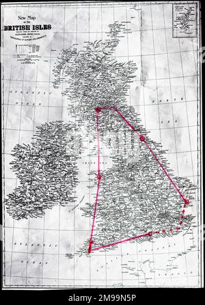 Map showing the route taken by William Dampier on his expedition which ...