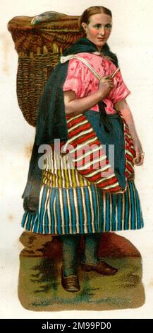 Victorian Scrap, Scottish Fishwife Stock Photo - Alamy