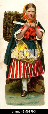 Victorian Scrap, Scottish Fishwife Stock Photo - Alamy