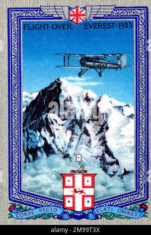 Playing card back, first flight over Mount Everest, in a Westland ...