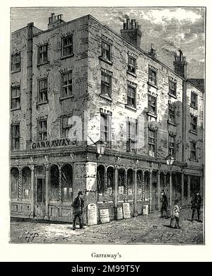 GARRAWAY'S COFFEE HOUSE, CHANGE ALLEY, London, UK, 1866. Tea was first ...