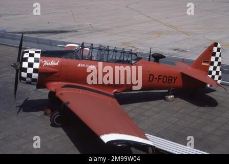 Plane. D-FOBY. North American AT-6A Texan. Model of an old airplane ...