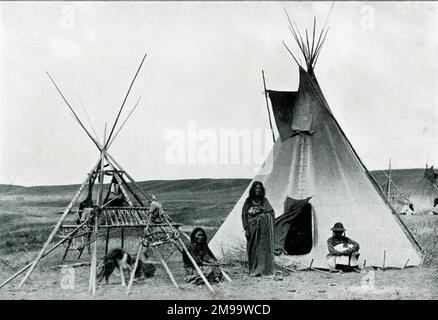 Native American Indian encampment, Canada Stock Photo - Alamy