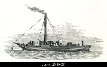 The 'Comet', the first English steamboat, built by Henry Bell in 1812 ...