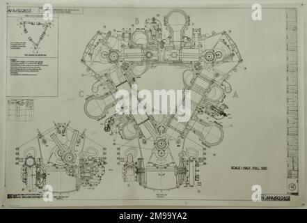 General arrangement of Deltic 18-11B MTB clockwise engine Stock Photo ...