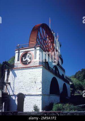 Isle of Man, Laxey , large waterwheel "The Laxey Wheel" also known as ...