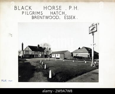 Photograph of Black Horse PH, Pilgrims Hatch, Essex. The main side of ...