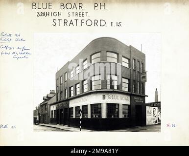 Photograph of Blue Boar PH, Stratford (Old), London. The main side of ...