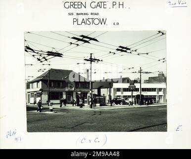 Photograph of Green Gate PH, Plaistow, London. The main side of the ...