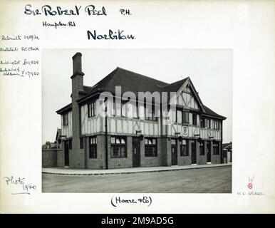 Sir Robert Peel PH, Norbiton (Old), Greater London. The main side of ...