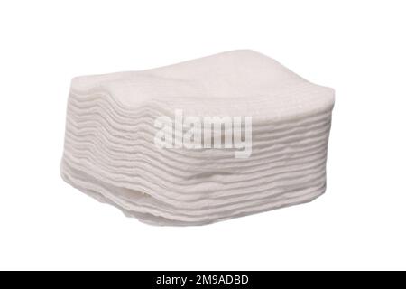 Stack of white cotton sponges isolated on a white background Stock ...