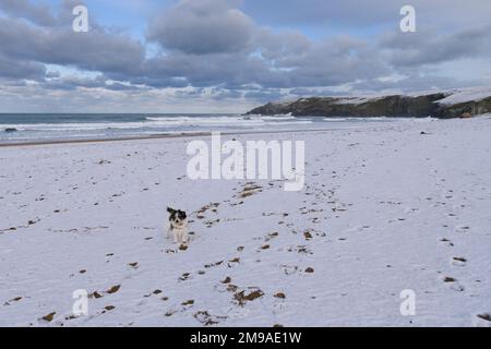 Holywell bay, Cornwall, UK. 17th Jan 2023. UK Weather.. Much of west ...
