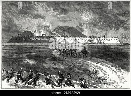 STORMING THE TAKU FORTS, China, 1 August 1860. British 67th Regiment of ...